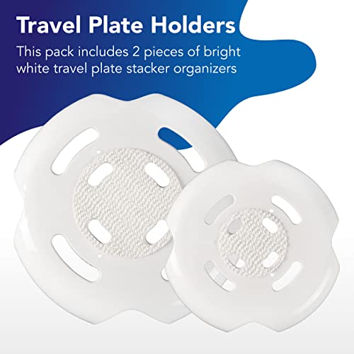 (1+1 Set) Upgrade RV Plate Holder, Dish Stacking Organizer - Small Stacker Fits Up to 7 1/4” Plates Large Stacker Fits Up to 10 1/4” Plates - with Non-Slip Backing - Protect Plates During Travel