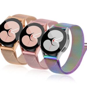 3 packs soft milanese samsung watch 6/5/4 band, 20mm breathable & comfortable band, compatible with galaxy watch 6 band/watch 6 classic band/galaxy watch 5 band/galaxy watch 4 band/watch 5 pro