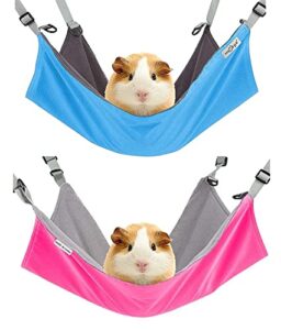 homeya 2pcs small animal guinea-pig hanging hammocks bed pet cage hammock for ferret cat rat chinchilla hamster cavy degu gerbil rabbit playing cozy activity fun toy