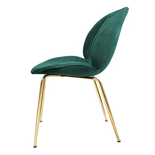 GIA Contemporary Dining Chair with Velvet Upholstery, Set of 2, Green