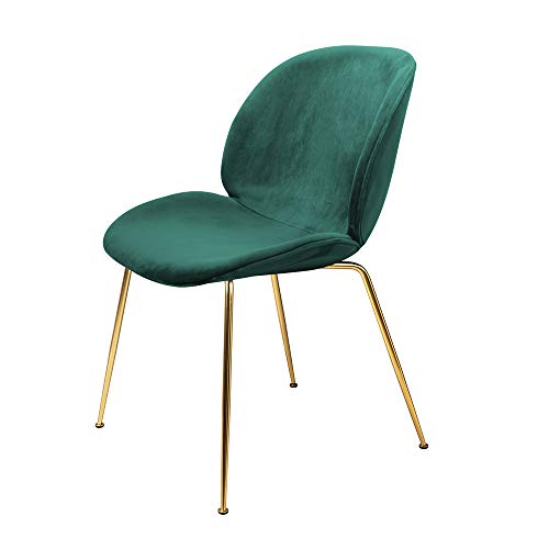 GIA Contemporary Dining Chair with Velvet Upholstery, Set of 2, Green