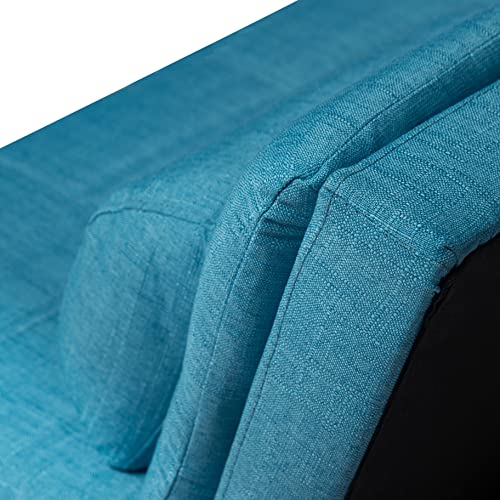 5-Angle Adjustable Futon Sofa Bed Convertible Sofa Recliner Sofa with 2 Armrest Pillows, Sleeper Sofa Modern Polyester Fabric Loveseat Sofa Folding Couch for Small Space (Blue)