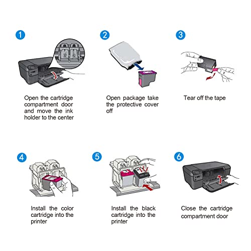 67XL Ink Cartridges Combo Pack Remanufactured Replacement for HP 67 XL Ink for HP Envy 6000 6055 6055e 6455e 6458e Deskjet 2742e 2752e 2755e Envy Pro 6455 6458 (1 Black,1 Tri-Color)