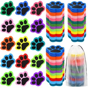 120 pieces paws carpet markers sit paw carpet dots paw floor markers multicolor prints for kids classroom home decoration elementary school teacher gym class supplies, 5 x 4 inches