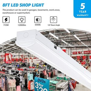 ANTLUX 110W LED Linear Strip Lights 8FT LED Shop Lights, Workshop Warehouse Ceiling Lighting Fixtures, 8’ Fluorescent Tube Replacement, 8 Pack