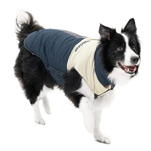 petridge dog coat cold weather jacket warm winter clothes for medium large dogs (navy 60)