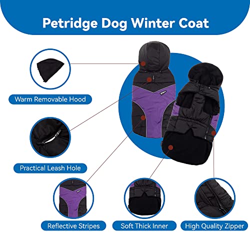 Petridge Dog Coat Warm Winter Clothes Cold Weather Coats with Hood for Medium Large Dogs (Yellow 55)