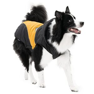 Petridge Dog Coat Warm Winter Clothes Cold Weather Coats with Hood for Medium Large Dogs (Yellow 55)