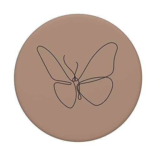 Beige Brown Simple Minimalist Butterfly PopSockets Swappable PopGrip