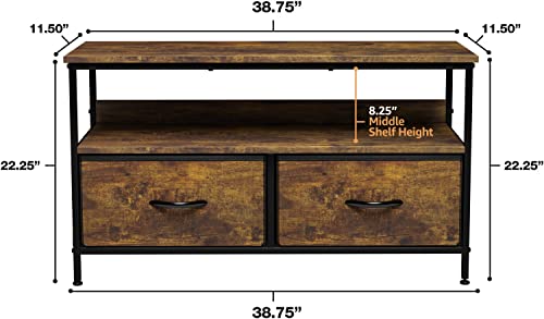 Sorbus TV Stand Dresser with 2 Drawers - Television Riser Chest with Storage - Bedroom, Living Room, Closet, & Dorm Furniture