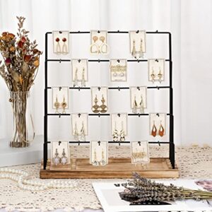 DGWJSU Earring Display Stands for Selling , Earring Rack Display Holder Stand, Jewelry Display for Selling Earring Cards, Bracelets, Hair Accessories, Rings, Necklaces 15"W x 6"D x 15.5"H (30 Hooks)