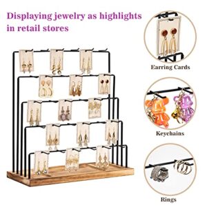 DGWJSU Earring Display Stands for Selling , Earring Rack Display Holder Stand, Jewelry Display for Selling Earring Cards, Bracelets, Hair Accessories, Rings, Necklaces 15"W x 6"D x 15.5"H (30 Hooks)