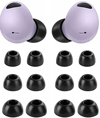 Rqker Foam Eartips Compatible with Galaxy Buds 2 Pro SM-R510 Earbuds, 6 Pairs S/M/L Sizes Soft Memory Foam Earbud Tips Eartips Compatible with Galaxy Buds 2 Pro SM-R510, 12 Black sml