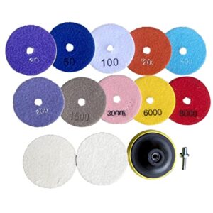 diamond polishing pads 4 inch 10 packs 3/8"-11 backer pad granite polishing kit marble polishing kit diamond sanding pads granite polishing pads concrete polishing pads tile polishing pads for grinder