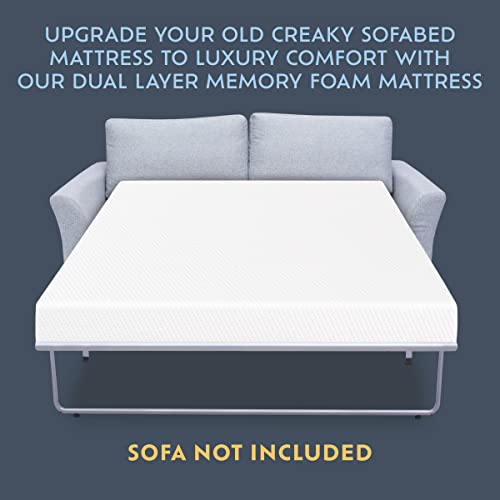 Heyward Premium Memory Foam Sofa Bed Replacement Mattress for Full Size Sleeper | 4.5” Inch | CertiPUR-US Certified | Washable Material w/Non-Slip Base | 73”L x 52”W x 4.5”H