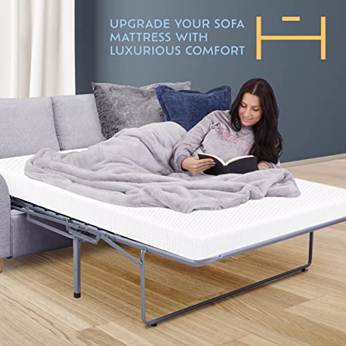 Heyward Premium Memory Foam Sofa Bed Replacement Mattress for Full Size Sleeper | 4.5” Inch | CertiPUR-US Certified | Washable Material w/Non-Slip Base | 73”L x 52”W x 4.5”H