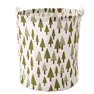 laundry baskets,bedroom hamper,kitchen organization,waterproof round cotton linen collapsible storage basket (christmas tree)