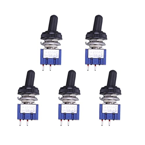 TEHAUX 5 Switches with Switch, Cover Rocker Locking Micro Equipment, for Machines Electric Small On/Toggle Automatic Function Multi- Switch+ Switch- Position Switch Blue Marine On