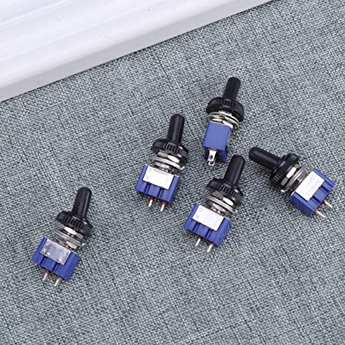 TEHAUX 5 Switches with Switch, Cover Rocker Locking Micro Equipment, for Machines Electric Small On/Toggle Automatic Function Multi- Switch+ Switch- Position Switch Blue Marine On