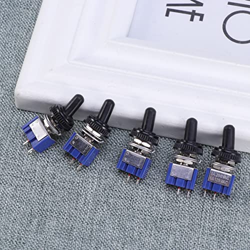 TEHAUX 5 Switches with Switch, Cover Rocker Locking Micro Equipment, for Machines Electric Small On/Toggle Automatic Function Multi- Switch+ Switch- Position Switch Blue Marine On