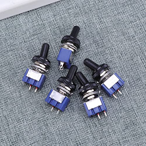 TEHAUX 5 Switches with Switch, Cover Rocker Locking Micro Equipment, for Machines Electric Small On/Toggle Automatic Function Multi- Switch+ Switch- Position Switch Blue Marine On