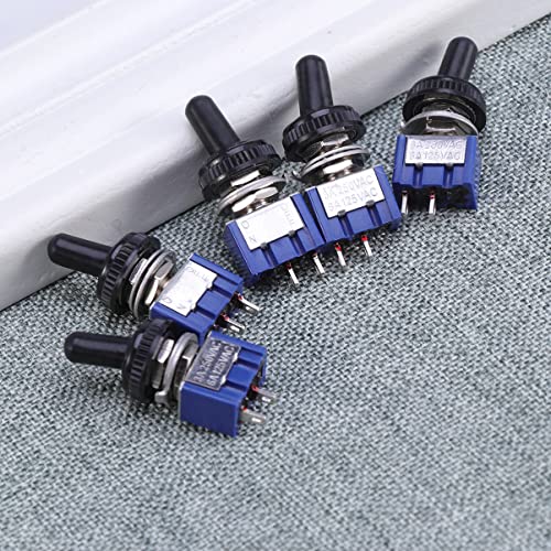 TEHAUX 5 Switches with Switch, Cover Rocker Locking Micro Equipment, for Machines Electric Small On/Toggle Automatic Function Multi- Switch+ Switch- Position Switch Blue Marine On