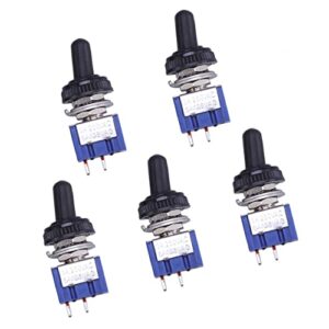 TEHAUX 5 Switches with Switch, Cover Rocker Locking Micro Equipment, for Machines Electric Small On/Toggle Automatic Function Multi- Switch+ Switch- Position Switch Blue Marine On