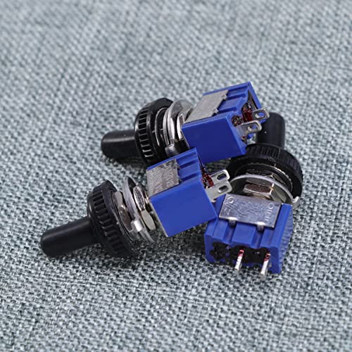 TEHAUX 5 Switches with Switch, Cover Rocker Locking Micro Equipment, for Machines Electric Small On/Toggle Automatic Function Multi- Switch+ Switch- Position Switch Blue Marine On