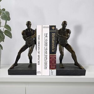 LIFFY Decorative Bookends, Black Resin Non-Skid Book Ends, Heavy Duty Bookend Holder Ornaments, Decorative Book Stopper for Shelves, Office Desk, Study Room, Creative Home Decor Gifts for Book Lovers