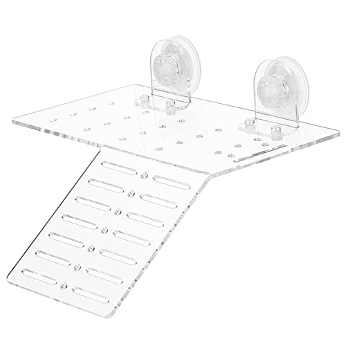 INKPET Big Size Turtle Acrylic Basking Platform, Tortoise Resting Terrace for Middle-Big Size Turtles Crabs Frogs mudskipper Newts