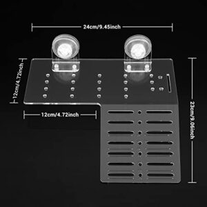 INKPET Big Size Turtle Acrylic Basking Platform, Tortoise Resting Terrace for Middle-Big Size Turtles Crabs Frogs mudskipper Newts