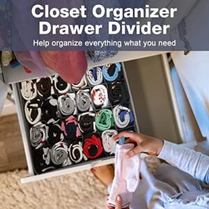 6 Pieces Sock Underwear Drawer Organizer Dividers 144 Cell Sock Drawer Organizers Foldable Cabinet Closet Organizer Underwear Storage Box for Storing Socks Underwear Ties