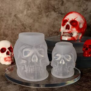 RESINWORLD Set of Large + Medium + Small 3D Skull Resin Molds, Flexible Clear Silicone Skull Head Molds, Silicone Molds for Resin, Clay, Candle Wax Casting, Halloween Home Decoration