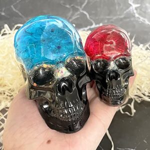 RESINWORLD Set of Large + Medium + Small 3D Skull Resin Molds, Flexible Clear Silicone Skull Head Molds, Silicone Molds for Resin, Clay, Candle Wax Casting, Halloween Home Decoration