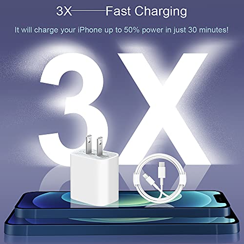 10 Ft iPhone Fast Charger【Apple MFi-Certified】 2-Pack 20W Super Fast Charger cargador with Long Fast Charging Cable for iPhone 14/13/12/11 Pro Max,14 Plus,Mini,Pro/XS/SE/XR/iPad