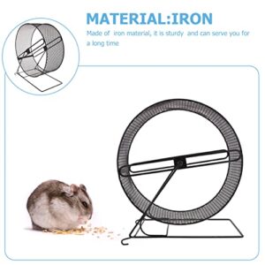 ULTECHNOVO Chinchilla Wheel, Pet Hamster Running Wheel, Hamster Toys for Hamster Cage Spinner Small Animals Exercise Wheels for Dwarf Syrian Gerbils Mice Or Other Small Animals(Black 26)