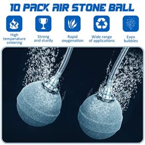 10 Pieces 2 Inch Air Stones for Aquarium Air Stone Ball Diffuser Release Tool Fish Tank Air Stone for Aquarium Air Stones Fish Tanks Buckets Ponds and DWC Reservoirs Accessories, Gray