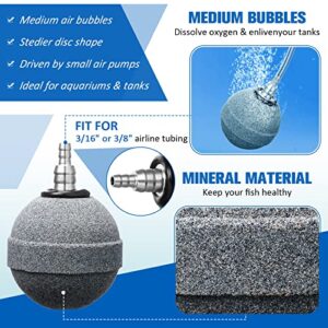 10 Pieces 2 Inch Air Stones for Aquarium Air Stone Ball Diffuser Release Tool Fish Tank Air Stone for Aquarium Air Stones Fish Tanks Buckets Ponds and DWC Reservoirs Accessories, Gray