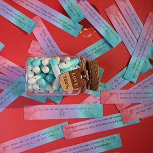 Long Distance Relationship Gifts Prewritten Message In Capsule Lovely Notes Birthday Anniversary Valentines Day Gifts for Her Him Boyfriend Girlfriend (Long Distance 50pcs)