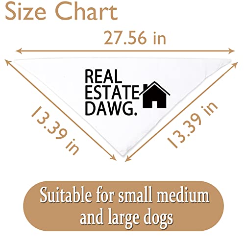 JXGZSO 1 Piece Real Estate Dawg Dog Bandana Funny Realtor Dog Bandana Gift (Estate Dawg D)