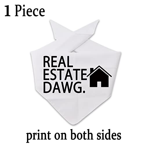 JXGZSO 1 Piece Real Estate Dawg Dog Bandana Funny Realtor Dog Bandana Gift (Estate Dawg D)