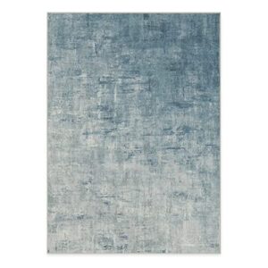 RUGGABLE Impasto Washable Rug - Perfect Modern Area Rug for Living Room Bedroom Kitchen & Dorm Room - Pet & Child Friendly- Stain & Water Resistant, Durable - Slate Blue 5'x7' (Cushioned Pad)