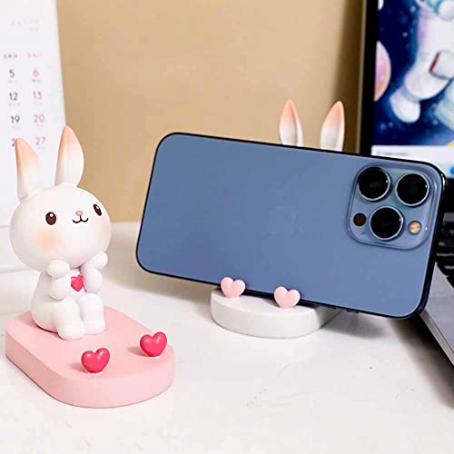 Mgiahekc Cell Phone Stand for Desk Cute Bunny,Creative Phone Holder Modern Living Room Home Decoration,Pink