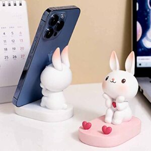 Mgiahekc Cell Phone Stand for Desk Cute Bunny,Creative Phone Holder Modern Living Room Home Decoration,Pink