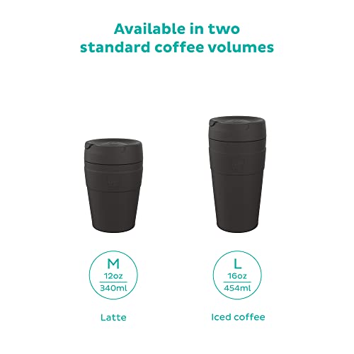 KeepCup Helix Thermal | Reusable Stainless Steel Coffee Cup | Double-Walled, Vacuum Insulated, Travel Mug with Fully Sealed Twist-Fit Sipper Lid, BPA & BPS Free | Large 16oz / 454ml | Qahwa