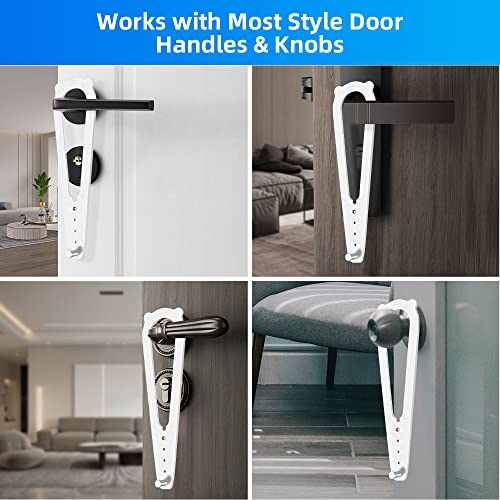 2PCS Cat Door Holder Latch, White Cat Door Alternative Installs Fast Flex Latch Strap, Stronger Flex Door Stopper Alternative Installs Fast Flex Latch Strap,4.5 inch Thick No Measuring Extra Easy