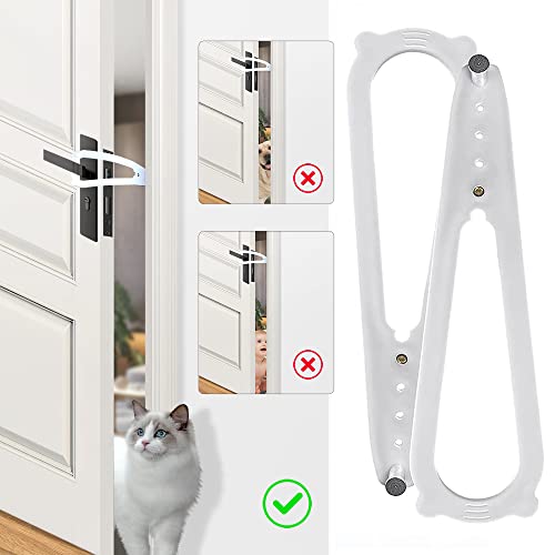 2PCS Cat Door Holder Latch, White Cat Door Alternative Installs Fast Flex Latch Strap, Stronger Flex Door Stopper Alternative Installs Fast Flex Latch Strap,4.5 inch Thick No Measuring Extra Easy