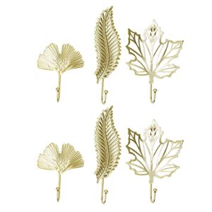 lc lictop gold decorative wall hooks 6pcs (type a+b+c)