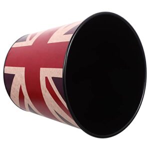 ganazono vintage leather trash can retro waste toillet paper garbage bin basket wastebasket dustbin for bathroom bedroom office british flag