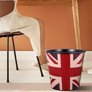 GANAZONO Vintage Leather Trash Can Retro Waste Toillet Paper Garbage Bin Basket Wastebasket Dustbin for Bathroom Bedroom Office British Flag